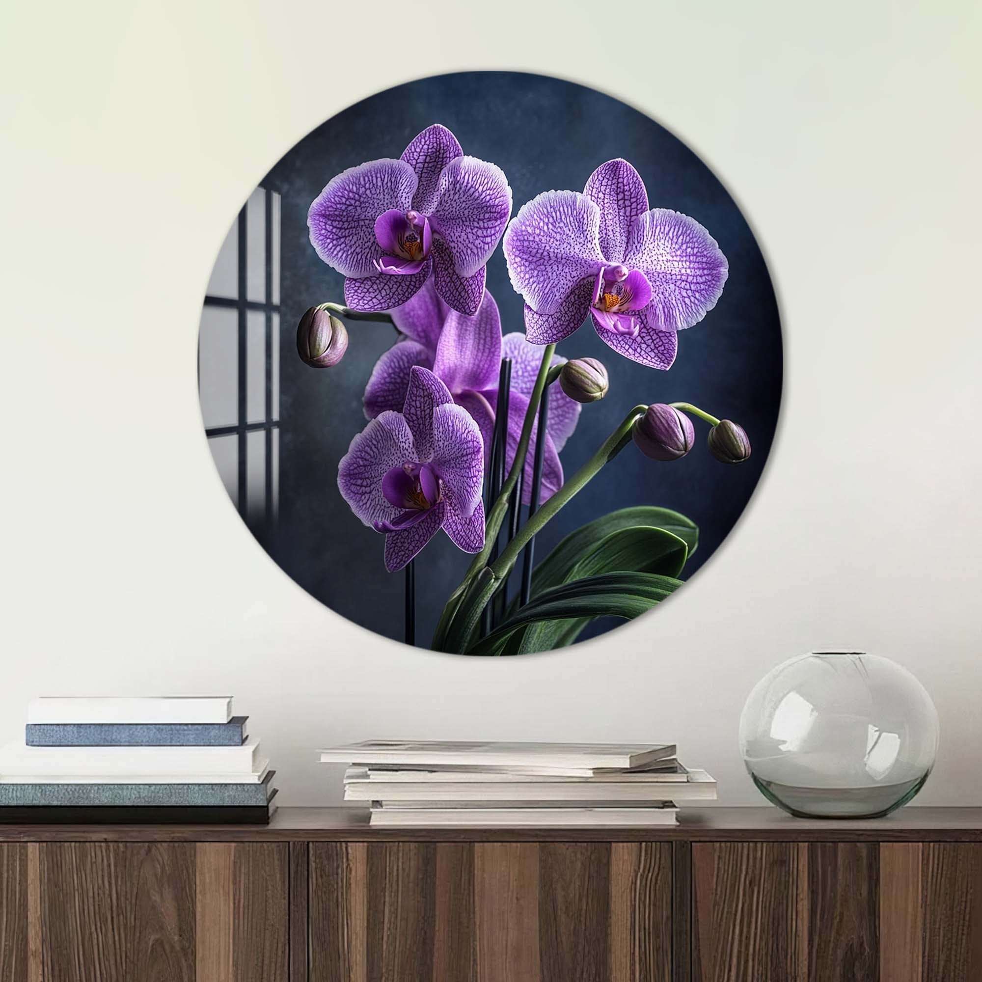 Roselle - Premium Round Glass Wall Art for Modern Interiors