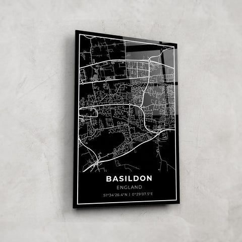 Basildon Map Glass Wall Art – Artronauts