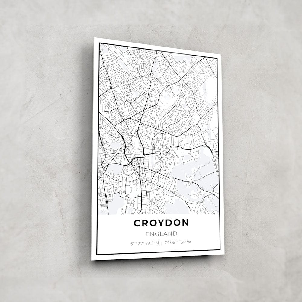 Croydon Map - Glass Wall Art – Artronauts