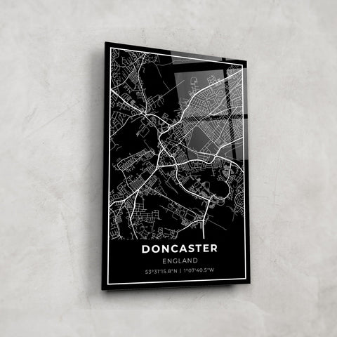 Doncaster Map Glass Art - Glass Wall Art – Artronauts