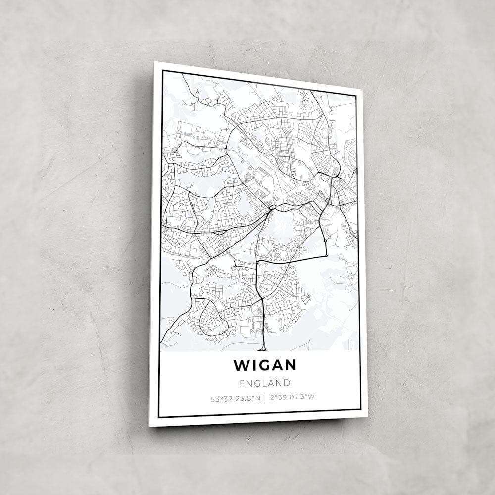 Wigan Map - Glass Wall Art – Artronauts